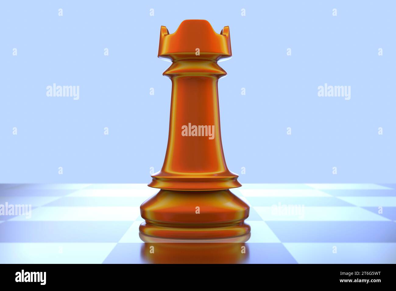 Chess rook on chess board, close-up view, 3D illustration Stock Photo ...