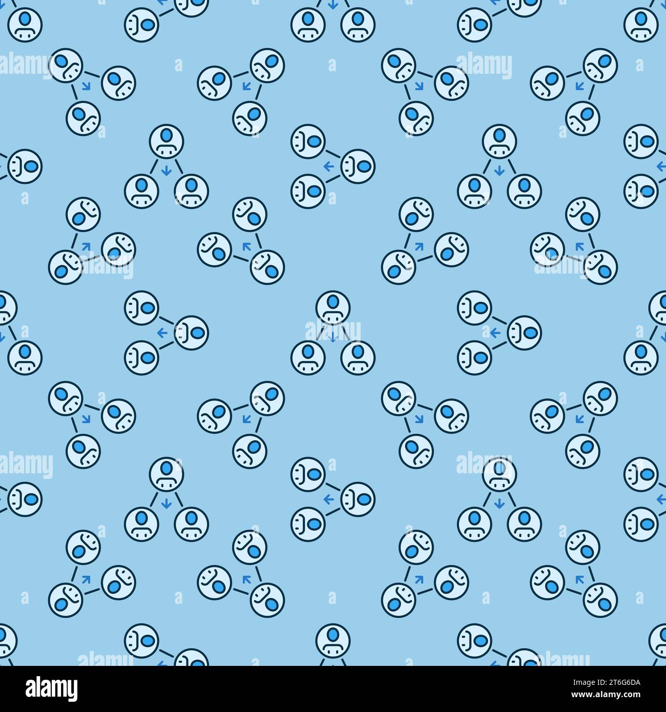 Social Behavior vector Sociology concept minimal blue seamless pattern ...