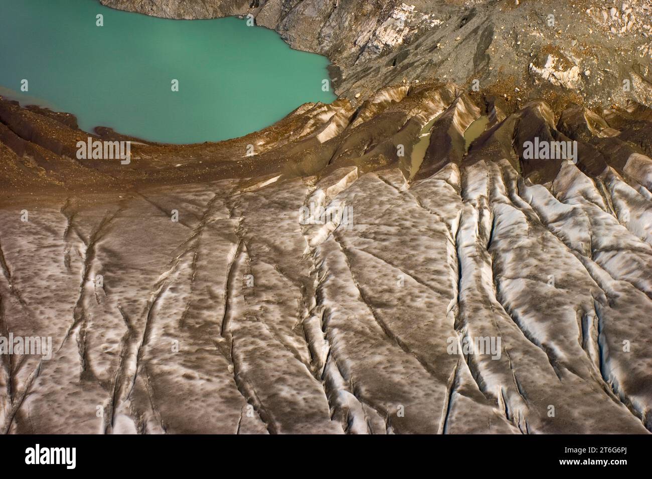 A silty glacier-dammed lake of the Brady Glacier, Glacier Bay National ...