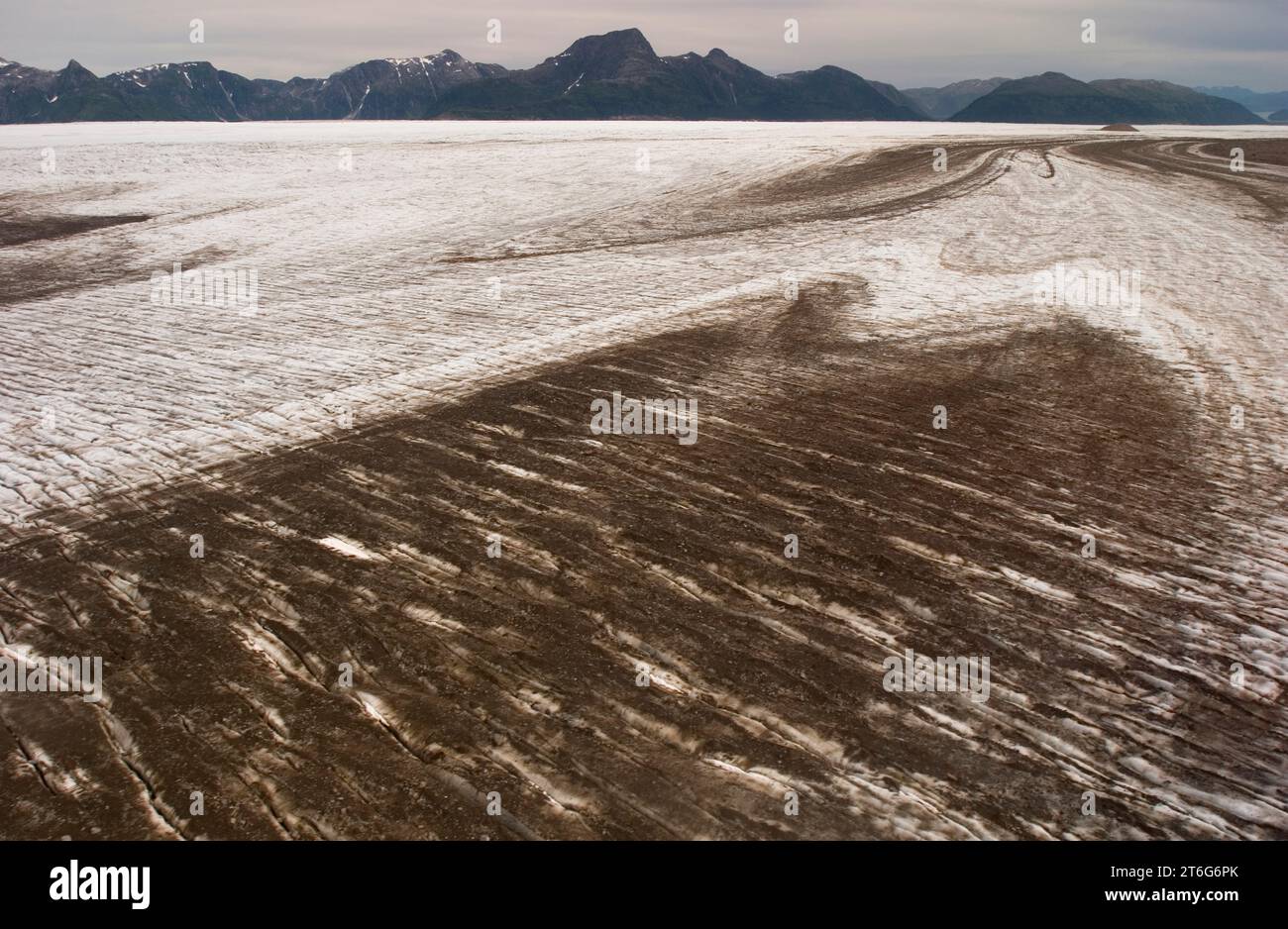 Zig-zagging moraine patterns on the surface of the Brady Glacier ...