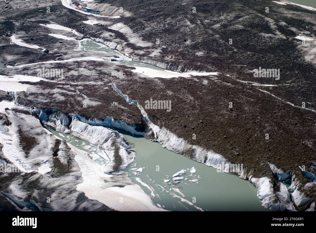 A silty glacier-dammed lake of the Brady Glacier, Glacier Bay National ...