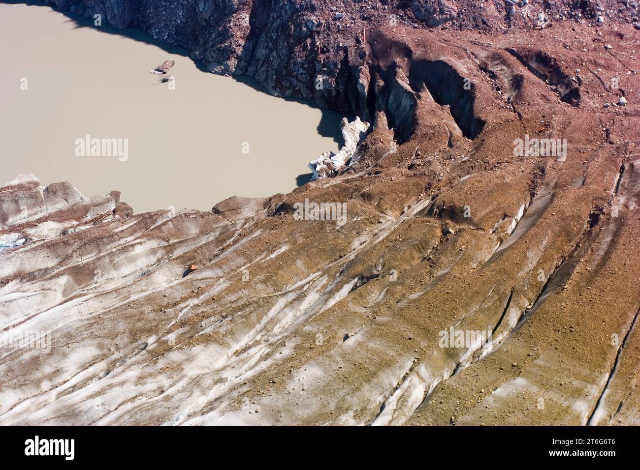 A silty glacier-dammed lake of the Brady Glacier, Glacier Bay National ...