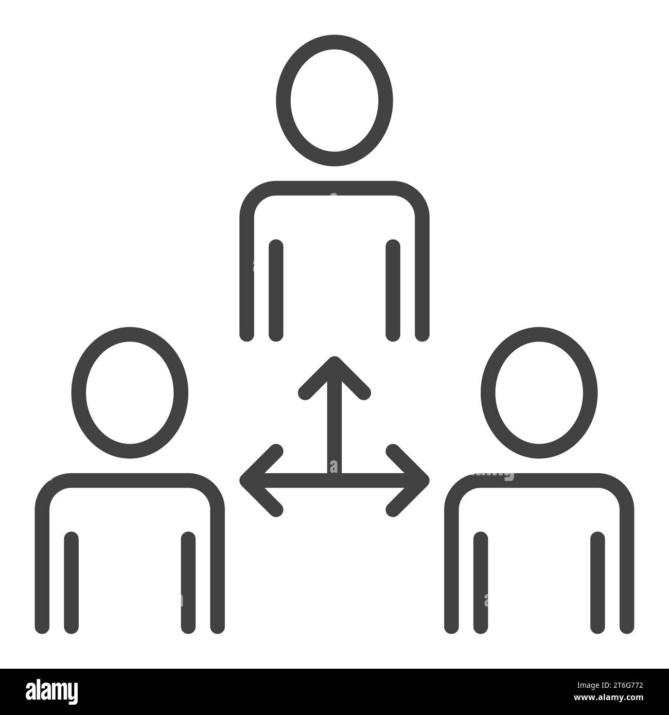 Three People vector Sociology concept thin line icon or symbol Stock ...