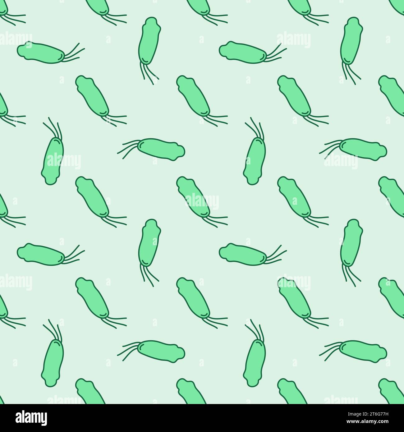Spirillum Bacteria vector concept minimal colored seamless pattern ...