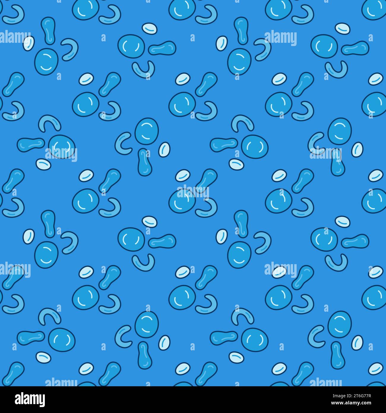 Bacteria Microorganisms vector concept blue seamless pattern Stock ...