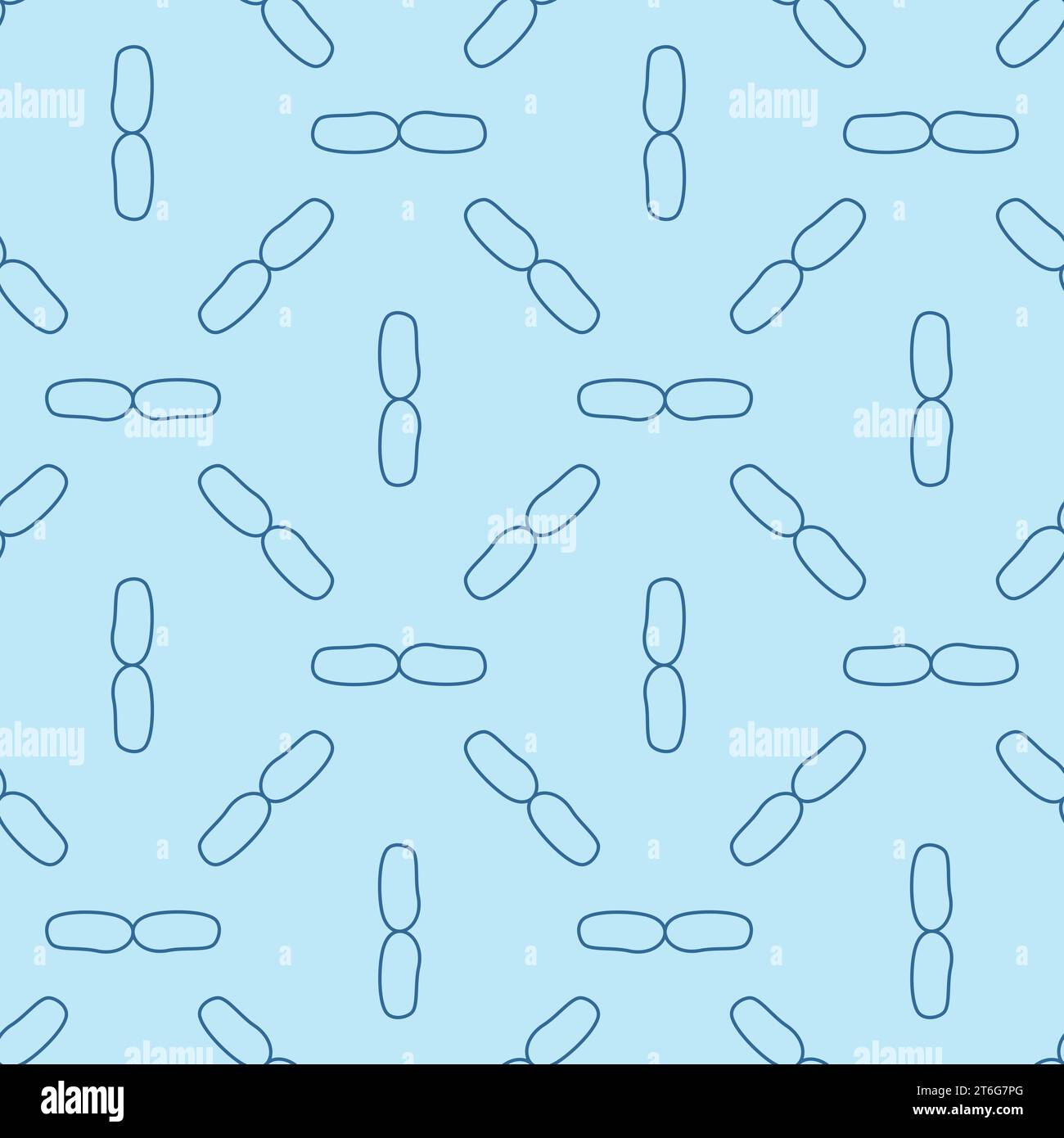 Bacilli vector bacteria concept blue seamless pattern in outline style ...