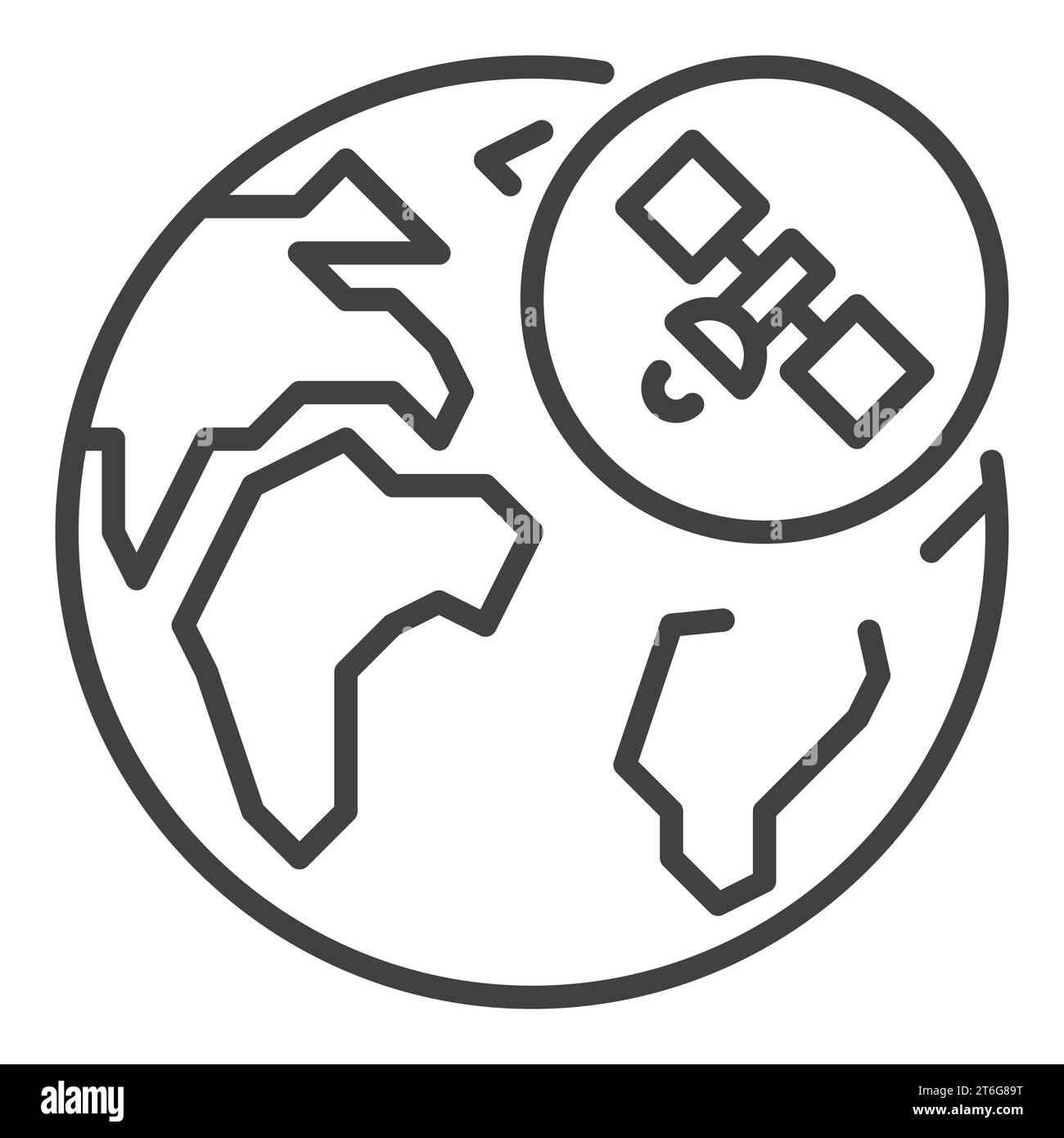Earth and Satellite in Circle vector Global Internet concept icon or ...