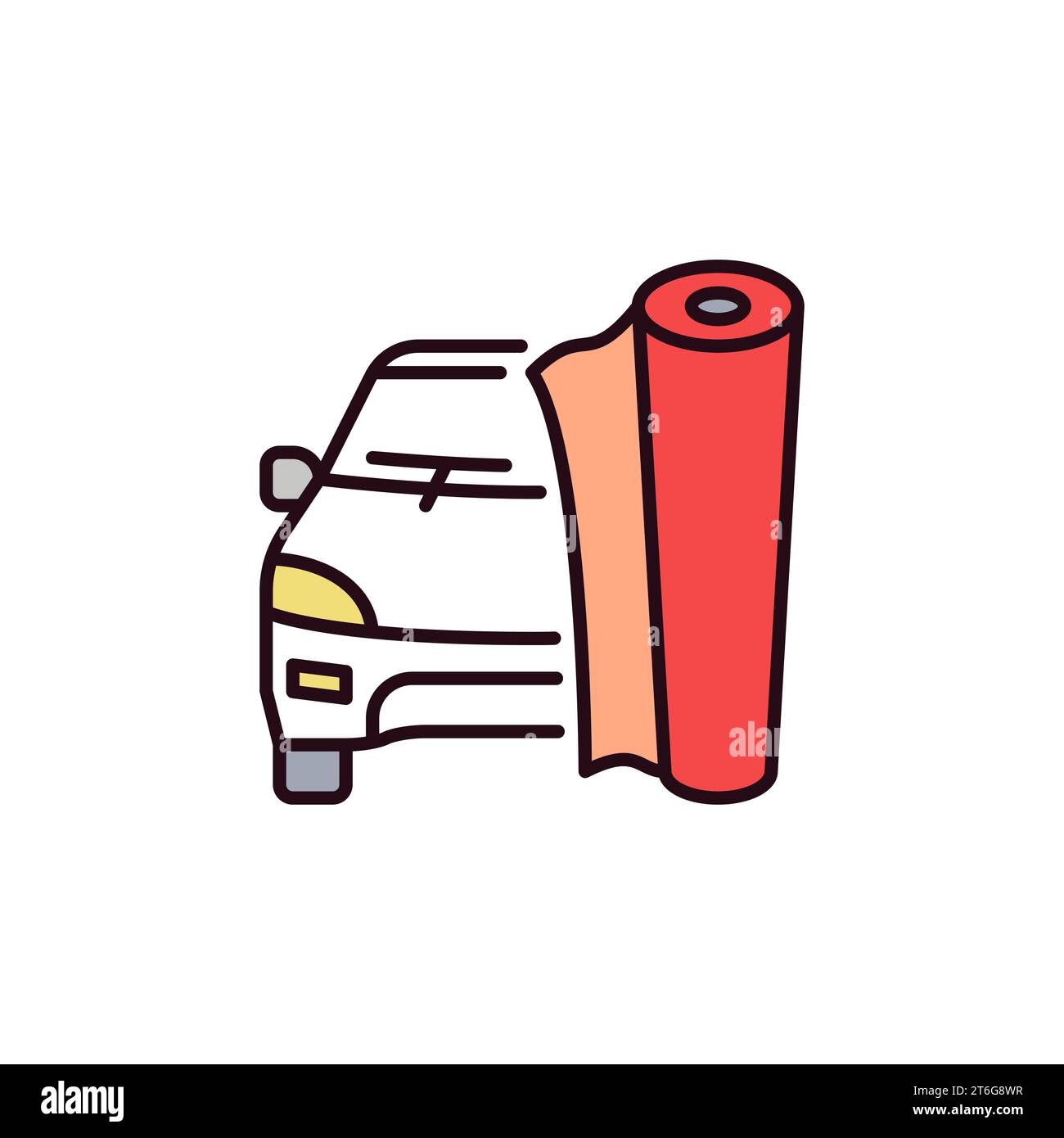 Car Wrapping vector Vinyl Film concept colored icon or symbol Stock ...