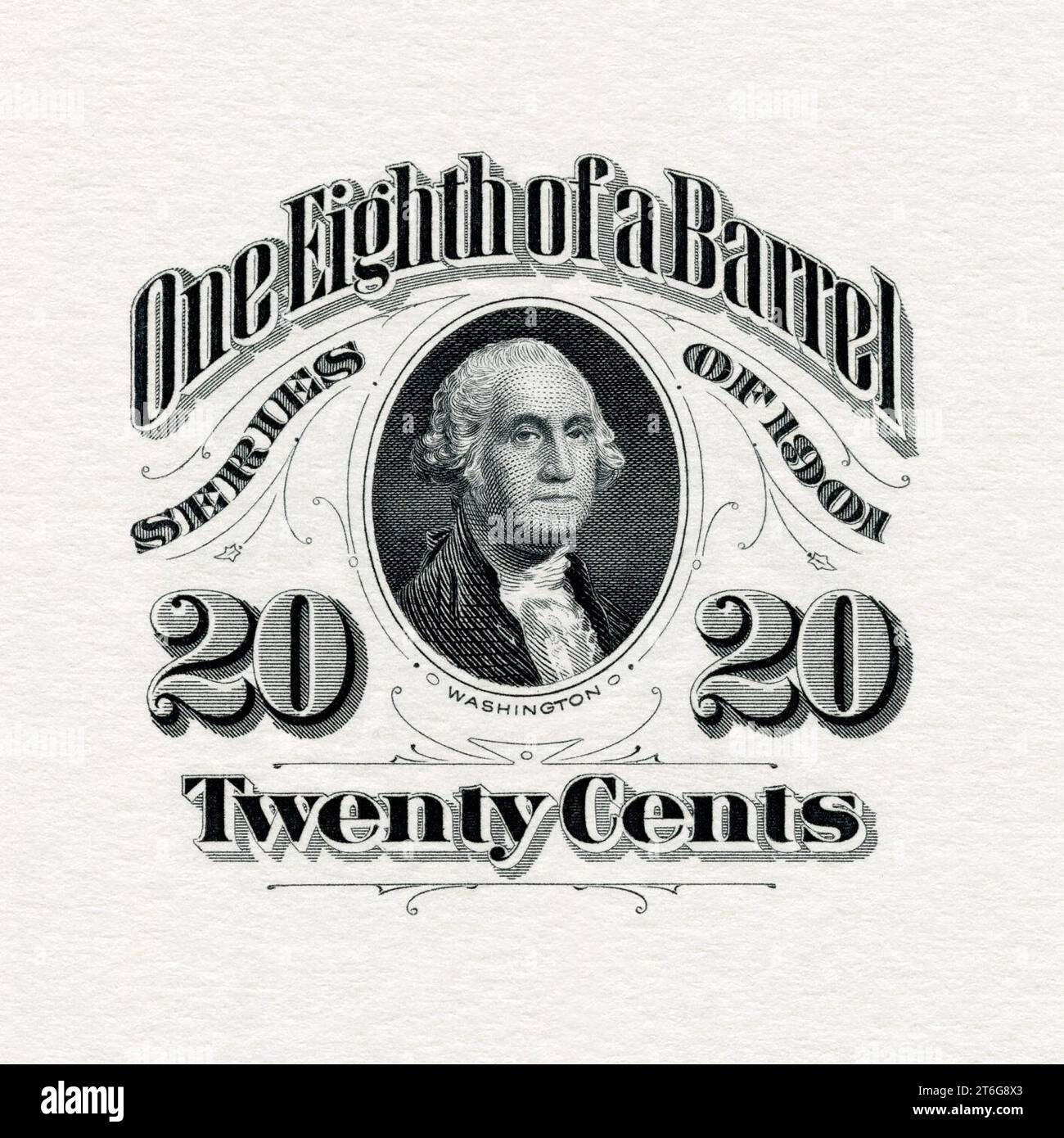 US-Stamp-Beer-1901-20 cents (1⁄8 barrel) (partial proof Stock Photo - Alamy