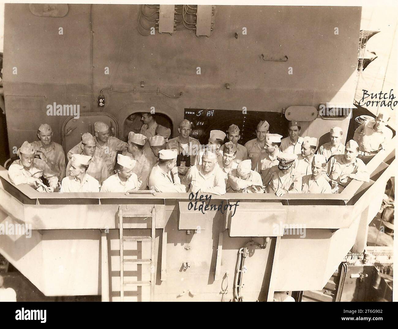 USSTennesseeFlagPers Okinawa Aug 1945 Stock Photo - Alamy