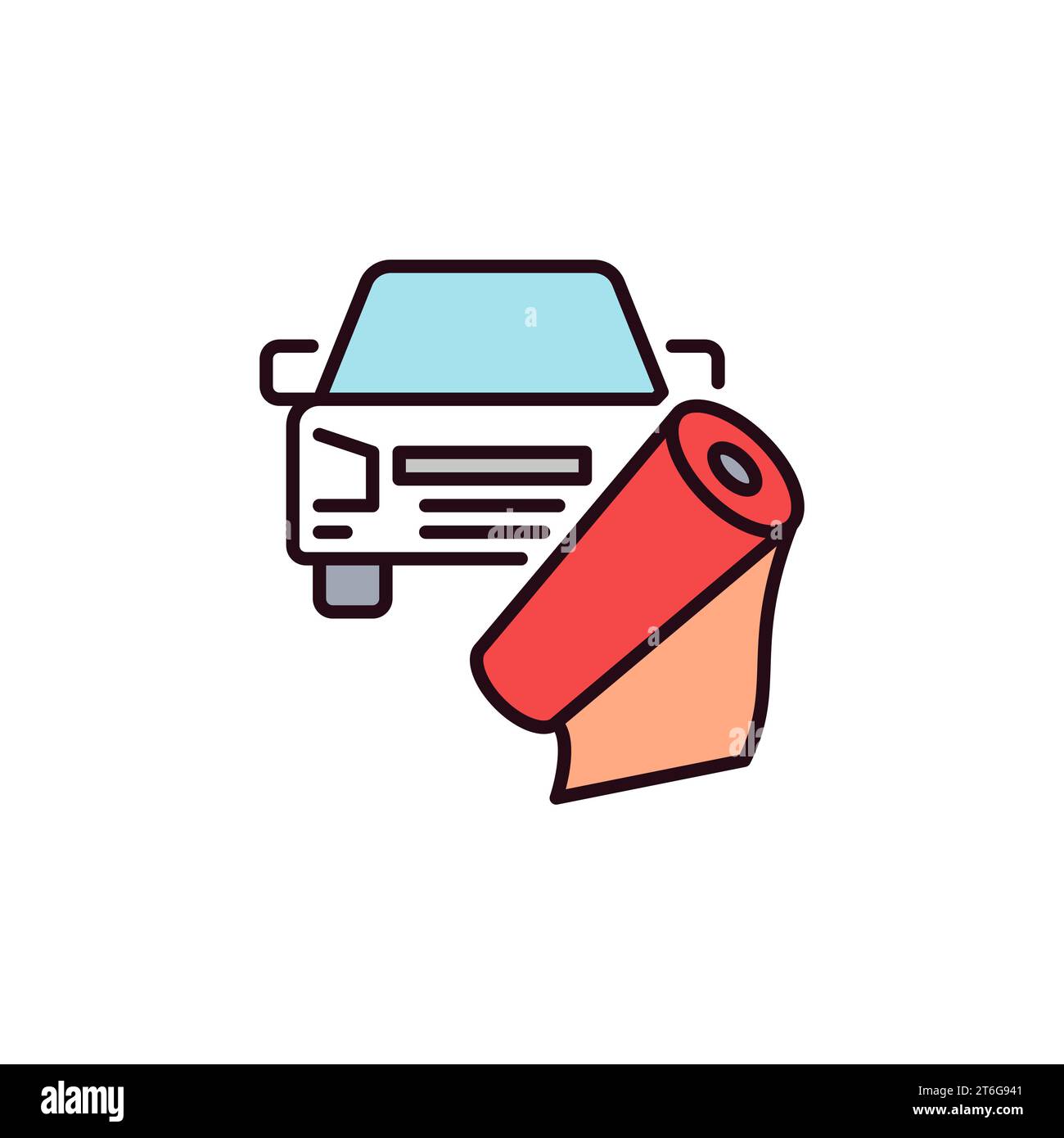 Vehicle Vinyl Wrap vector concept colored icon or symbol Stock Vector ...