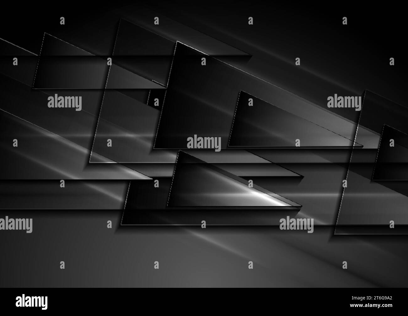 Black shiny glossy triangles abstract geometric background. Vector ...
