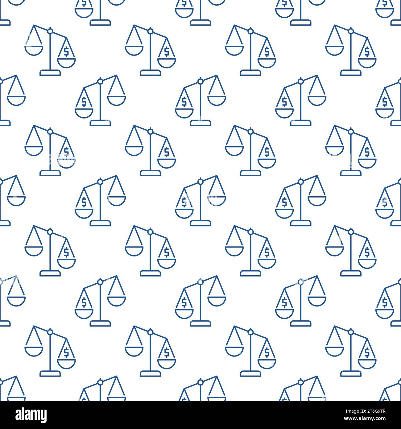 Law Scale with Dollar Sign vector concept thin line seamless pattern ...