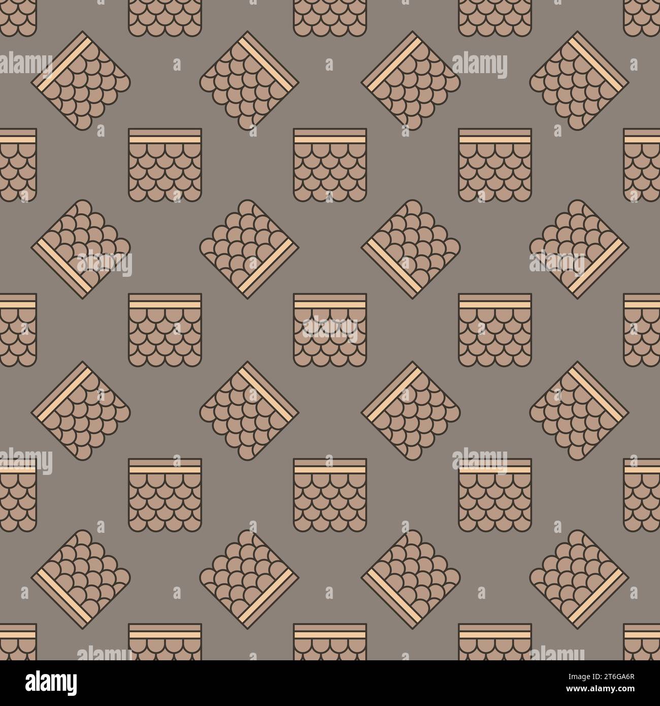 House Soft Roof vector concept colored seamless pattern Stock Vector ...