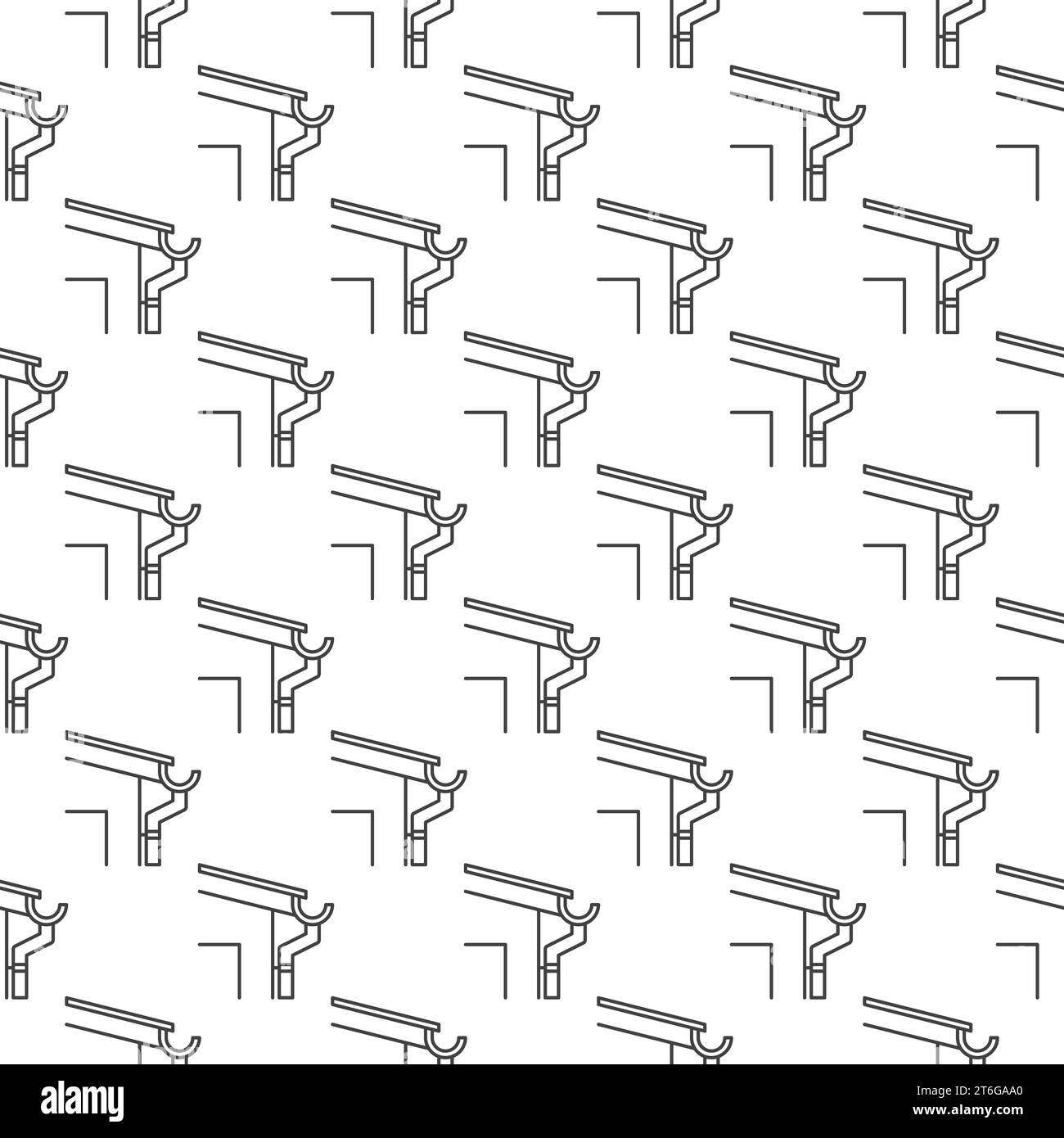 Roof Gutter System vector concept outline seamless pattern Stock Vector ...