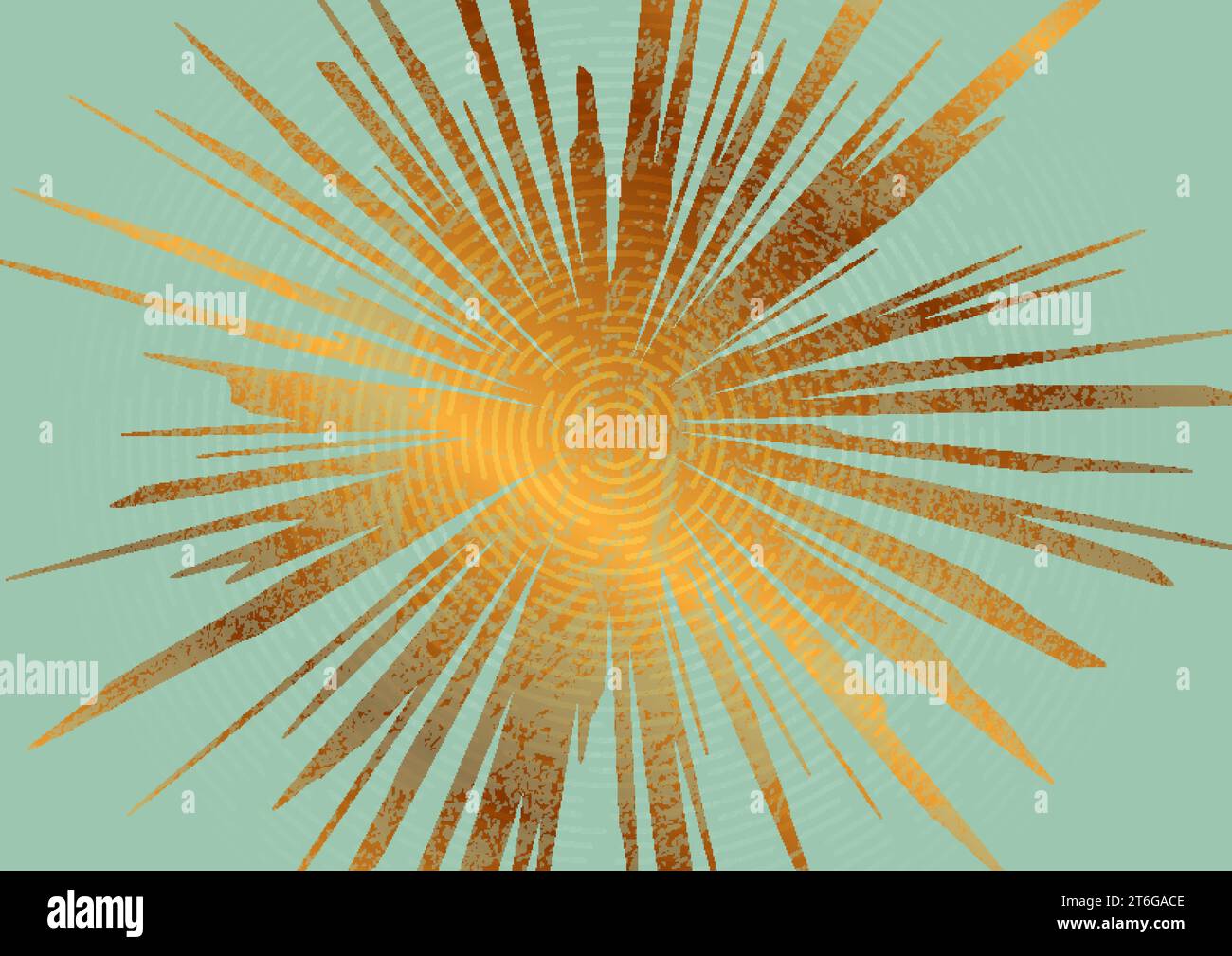 Abstract golden grunge sun concept art background. Vector minimal ...