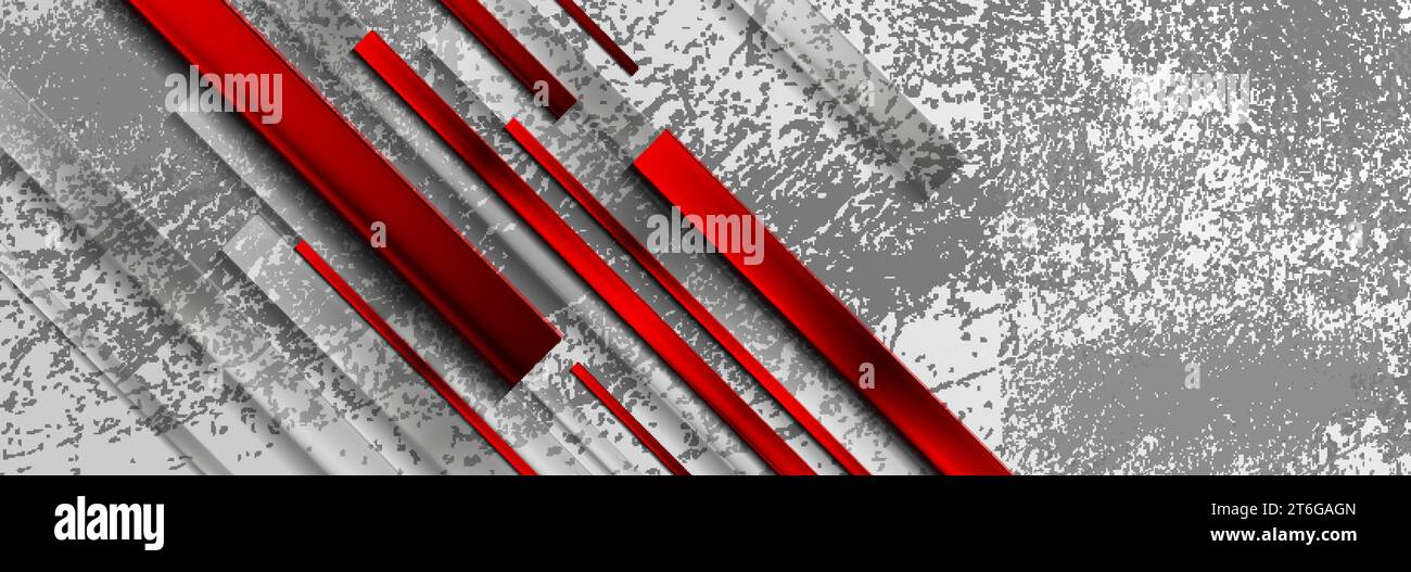 Geometric grunge technology background with red glossy stripes. Vector ...