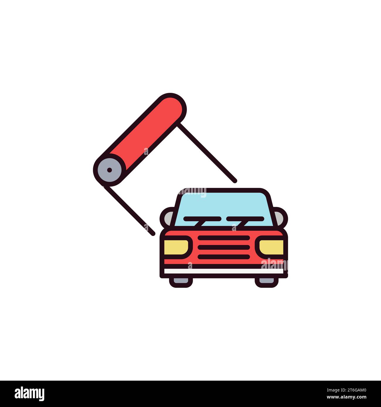 Vehicle Vinyl Film Wrapping vector concept colored icon or design ...