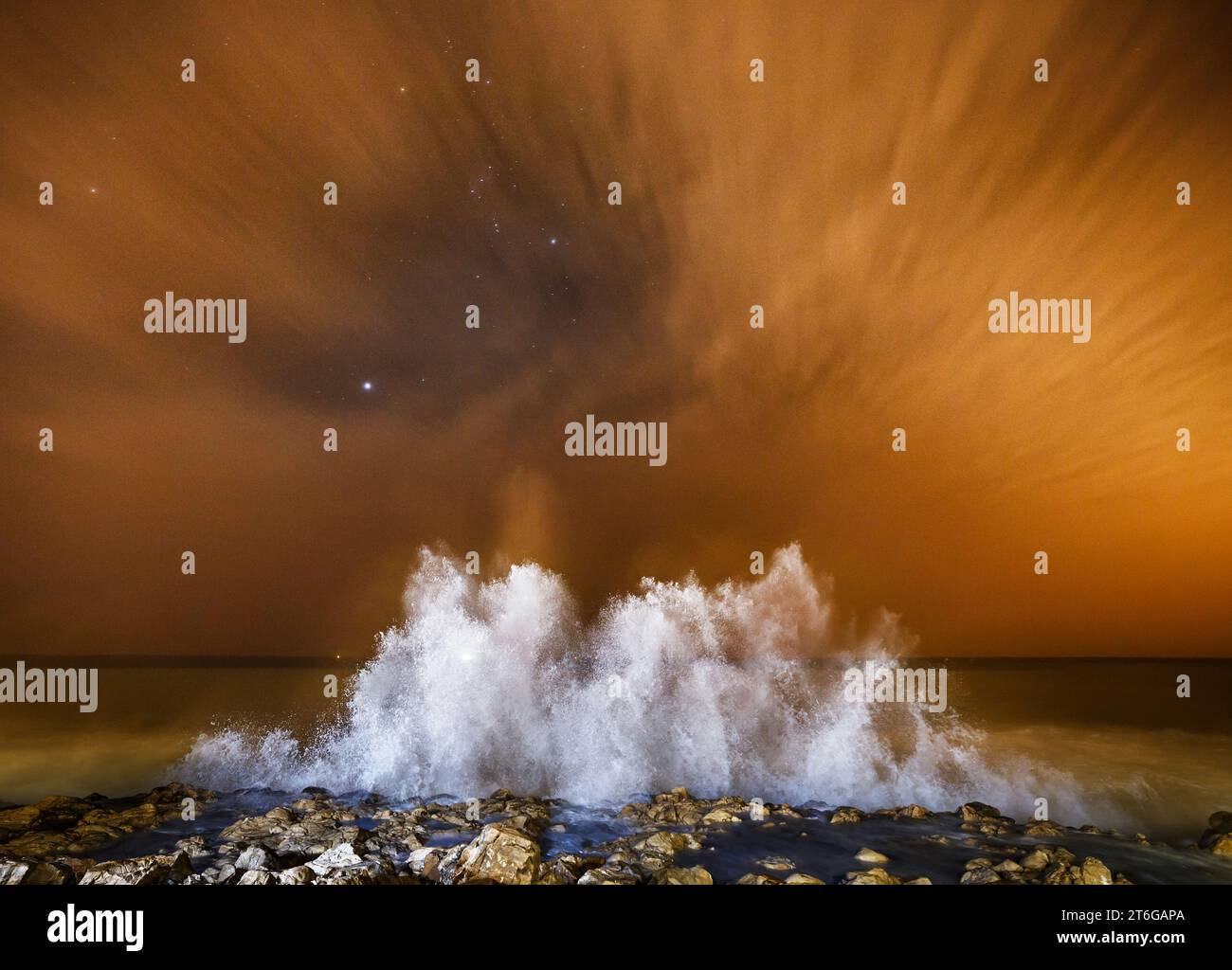 Giant wave in a storm in Villajoyosa Stock Photo - Alamy