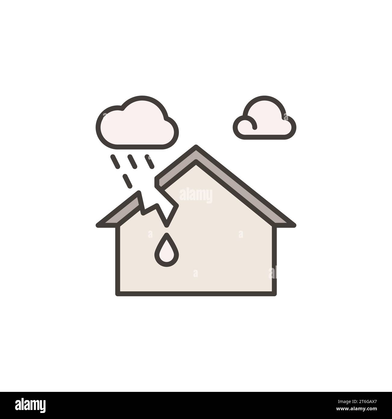 House with Roof Leak vector concept colored icon or logo element Stock ...