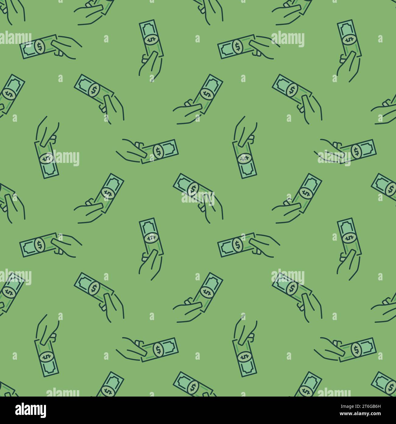 Hand with Money vector Corruption concept colored seamless pattern ...