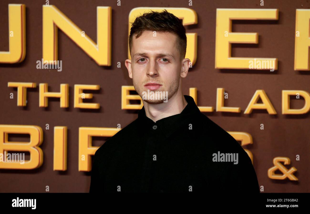 London, UK. 09th Nov, 2023. George Somner arrives at "The Hunger Games ...