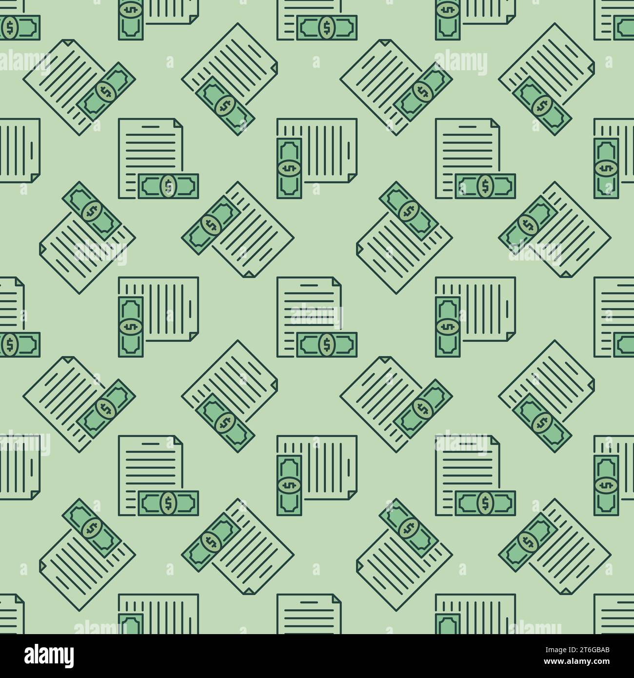 Document with Banknote vector Payment concept colored seamless pattern ...