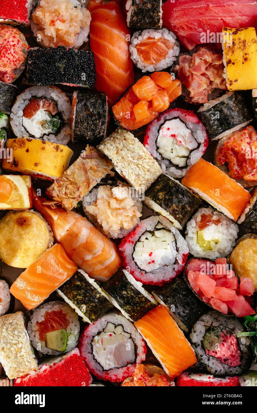 Collection different sushi rolls hi-res stock photography and images ...