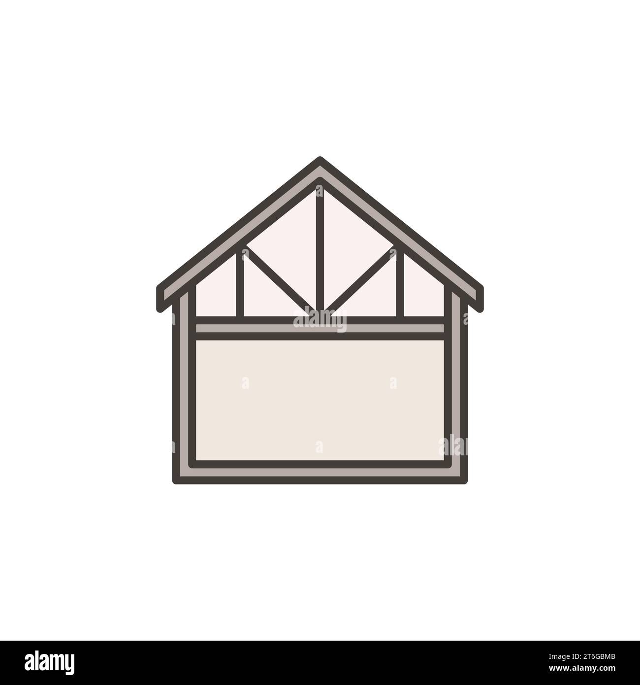House Roof Truss System vector concept colored icon or sign Stock ...
