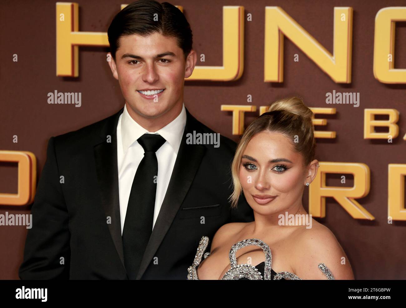 London, UK. 09th Nov, 2023. Louis Rees-Zammit and Saffron Barker arrive ...