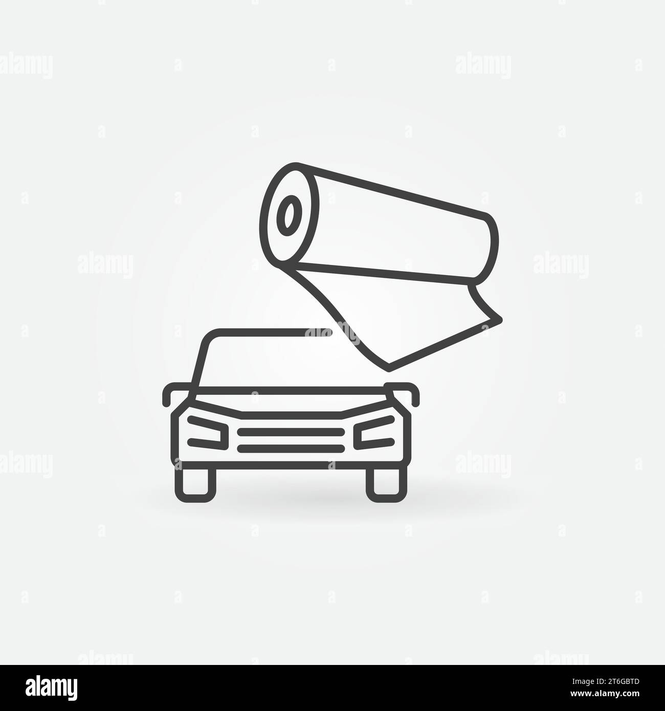 Vinyl Film with Car vector Wrapping concept linear icon or symbol Stock ...