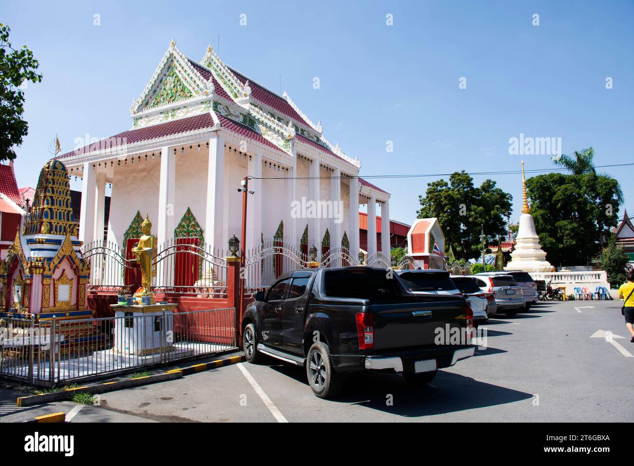 Ancient ordination hall or antique ubosot for thai people travel visit ...