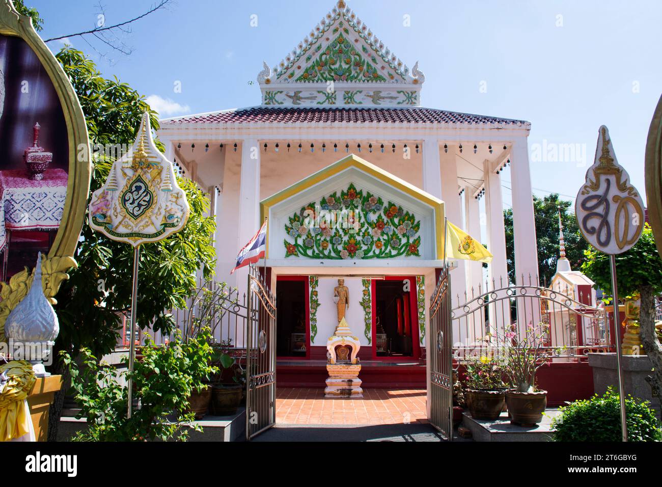 Ancient ordination hall or antique ubosot for thai people travel visit ...