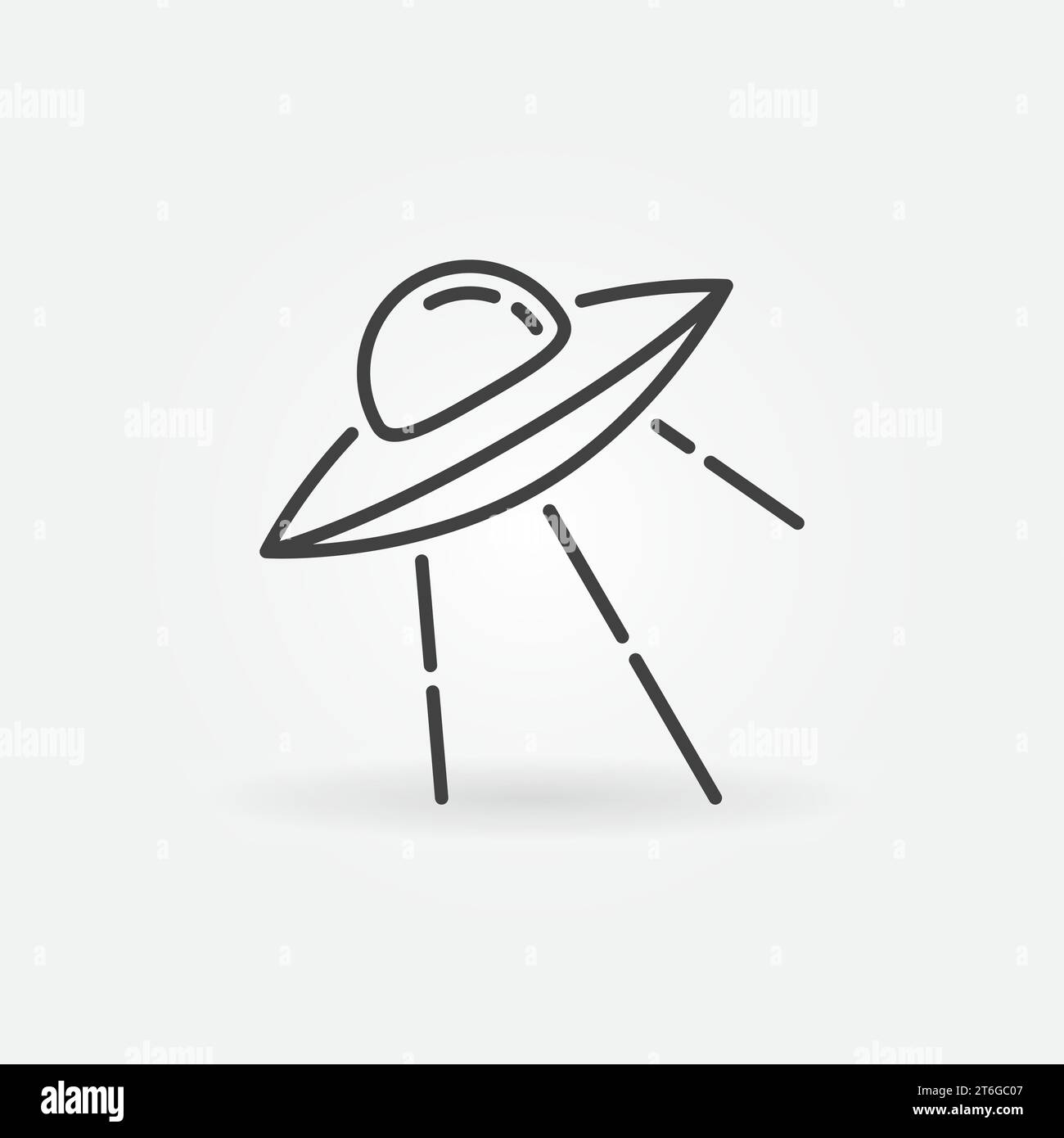 Alien Spaceship vector UFO Invasion concept outline icon or symbol ...