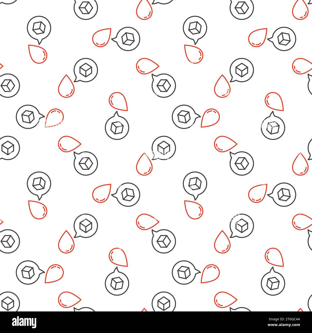 Speech Bubble with Sugar and Blood Drop vector concept linear seamless pattern Stock Vector ...