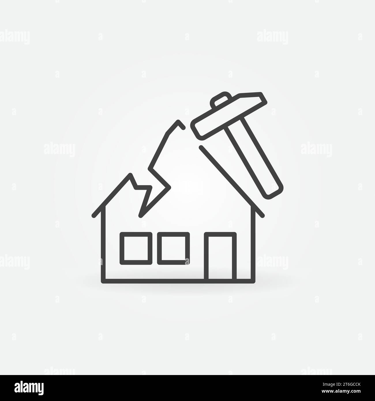 House Roof Repair and Installation vector concept linear icon or symbol ...