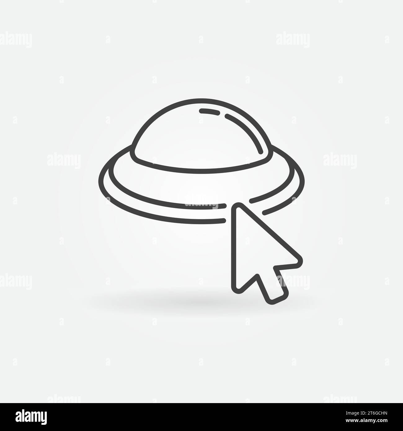 Mouse Cursor on UFO vector concept icon or symbol in outline style ...