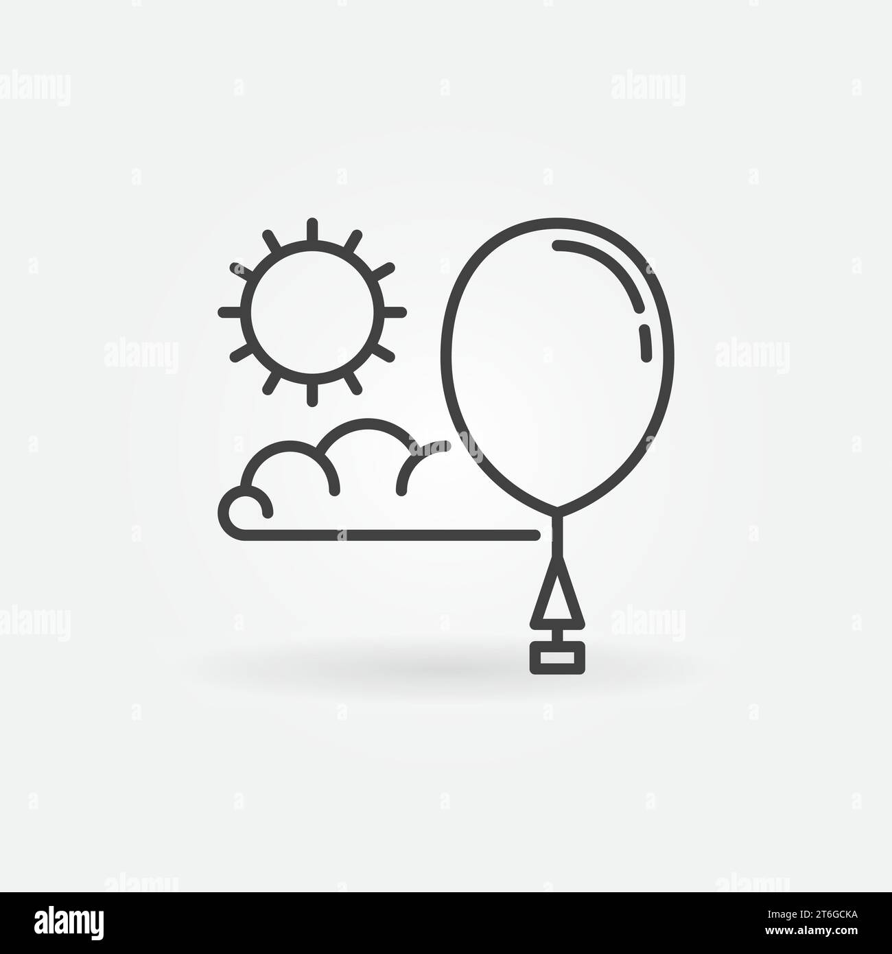 Radiosonde in Sky with Sun vector concept outline icon or sign Stock ...