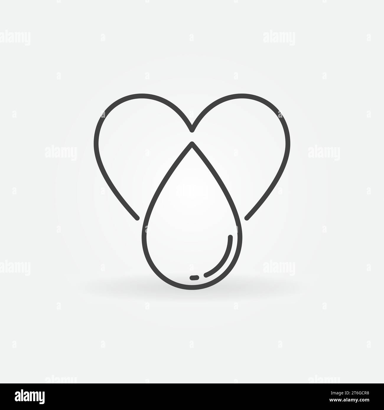 Heart with Blood Drop vector concept icon or symbol in outline style ...
