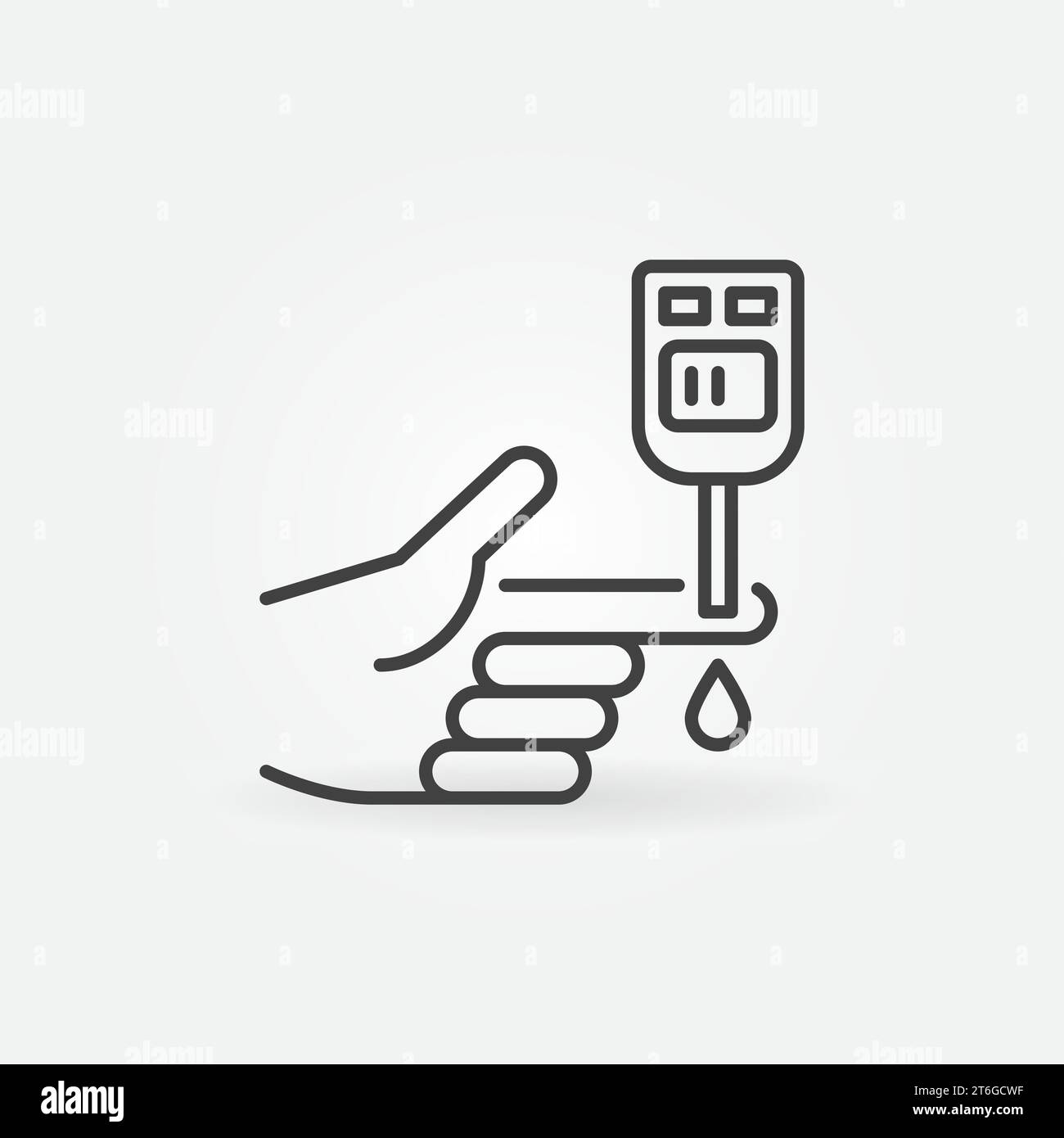Blood Sugar Test vector Glucose Meter concept icon or symbol in outline ...