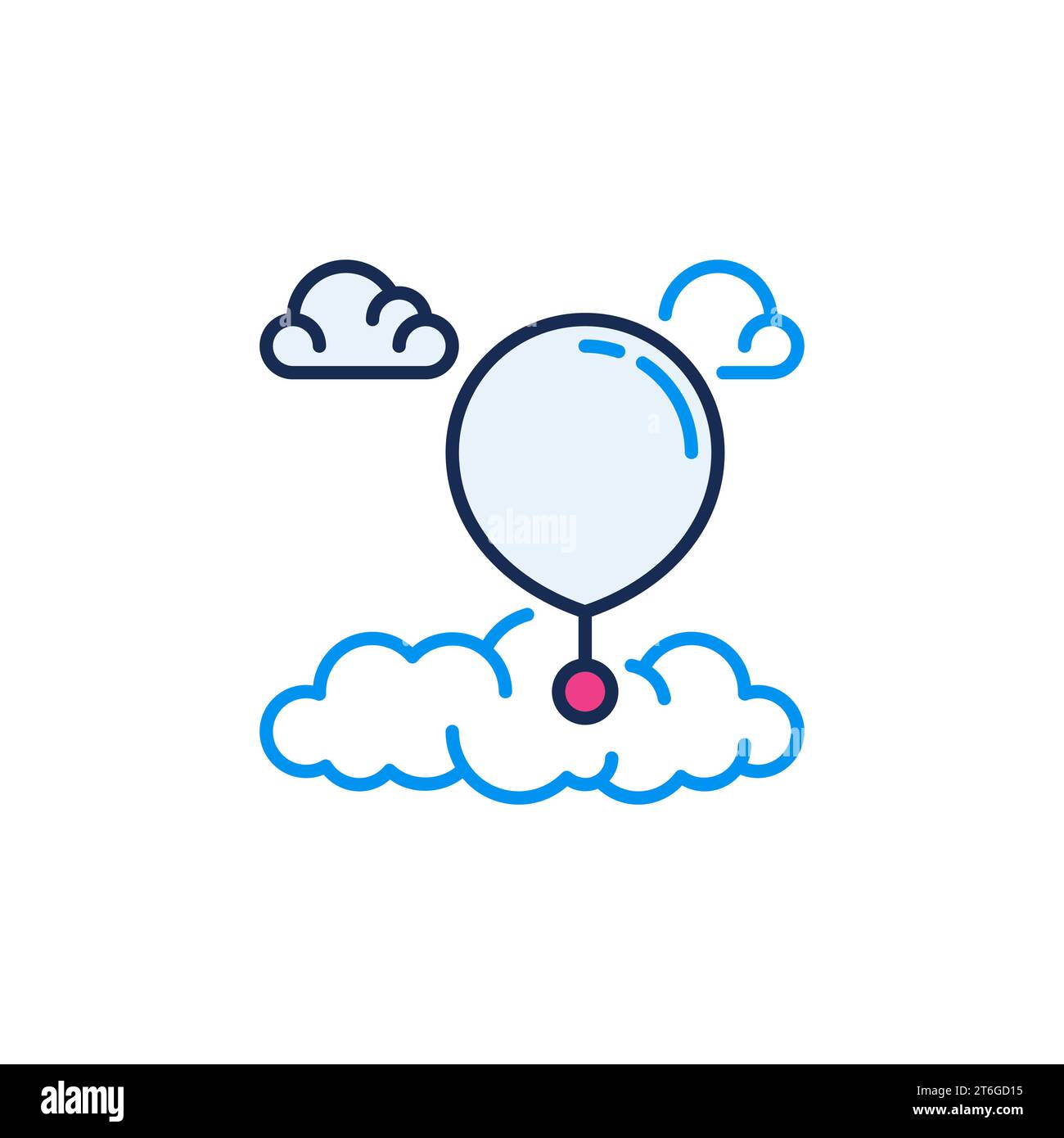 Weather Balloon in Sky with Clouds vector concept colored icon or logo ...