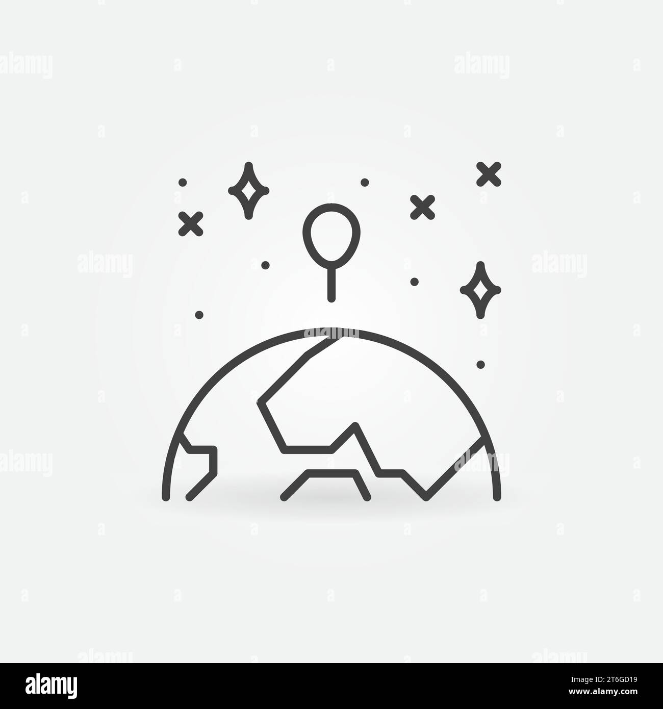 Earth and Radiosonde in Atmosphere vector concept linear icon or symbol ...