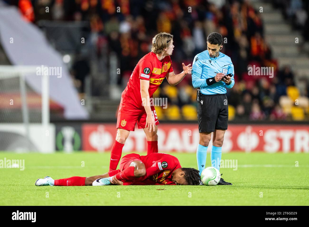 Farum, Denmark. 09th Nov, 2023. Jonas Jensen-Abbew (30) of FC ...