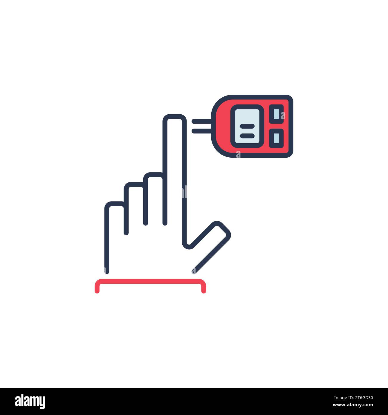 Glucose Meter and Hand vector Glucometer concept colored icon or design ...