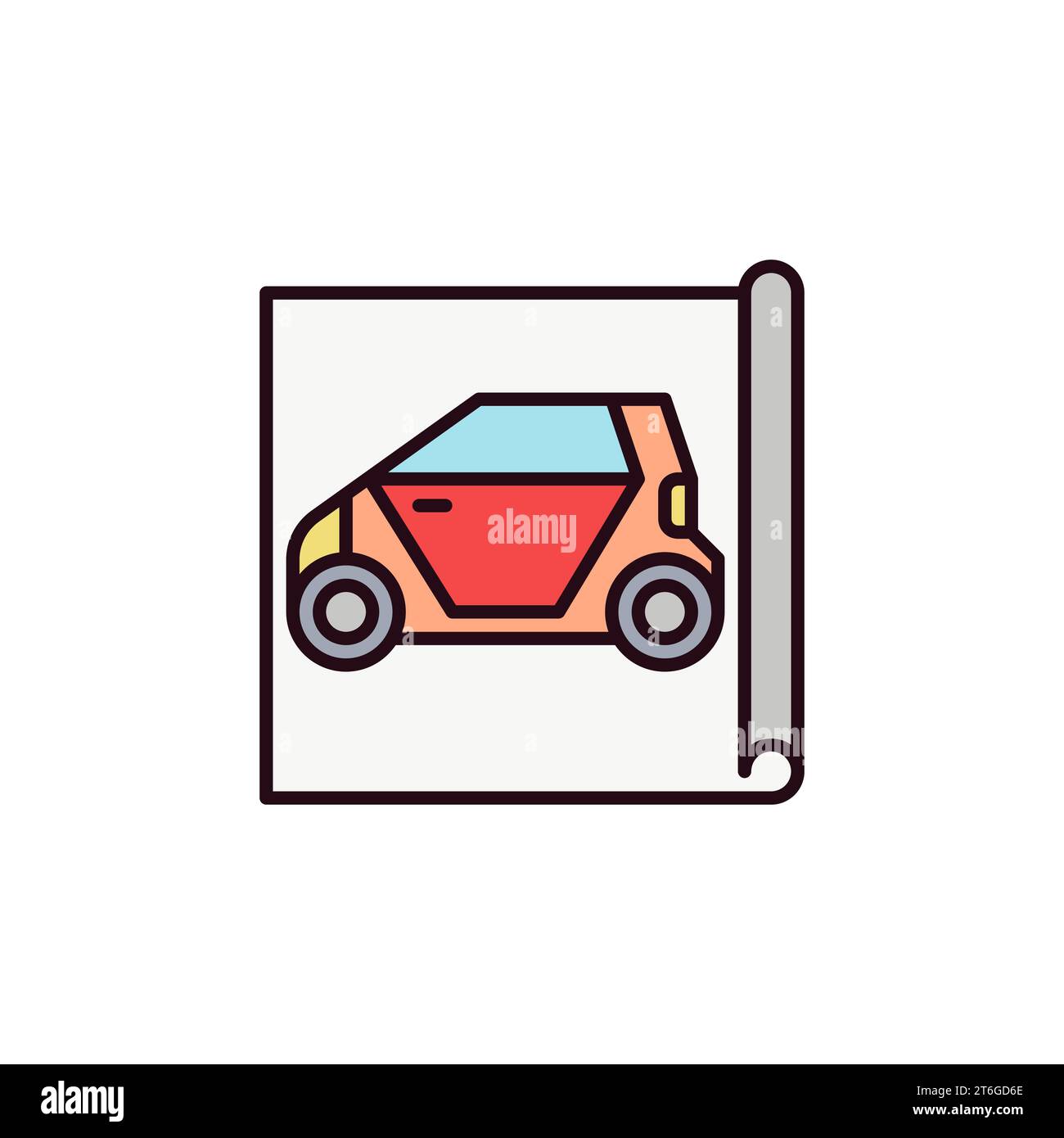 Vehicle Vinyl Wrapping vector Car concept colored icon or design ...