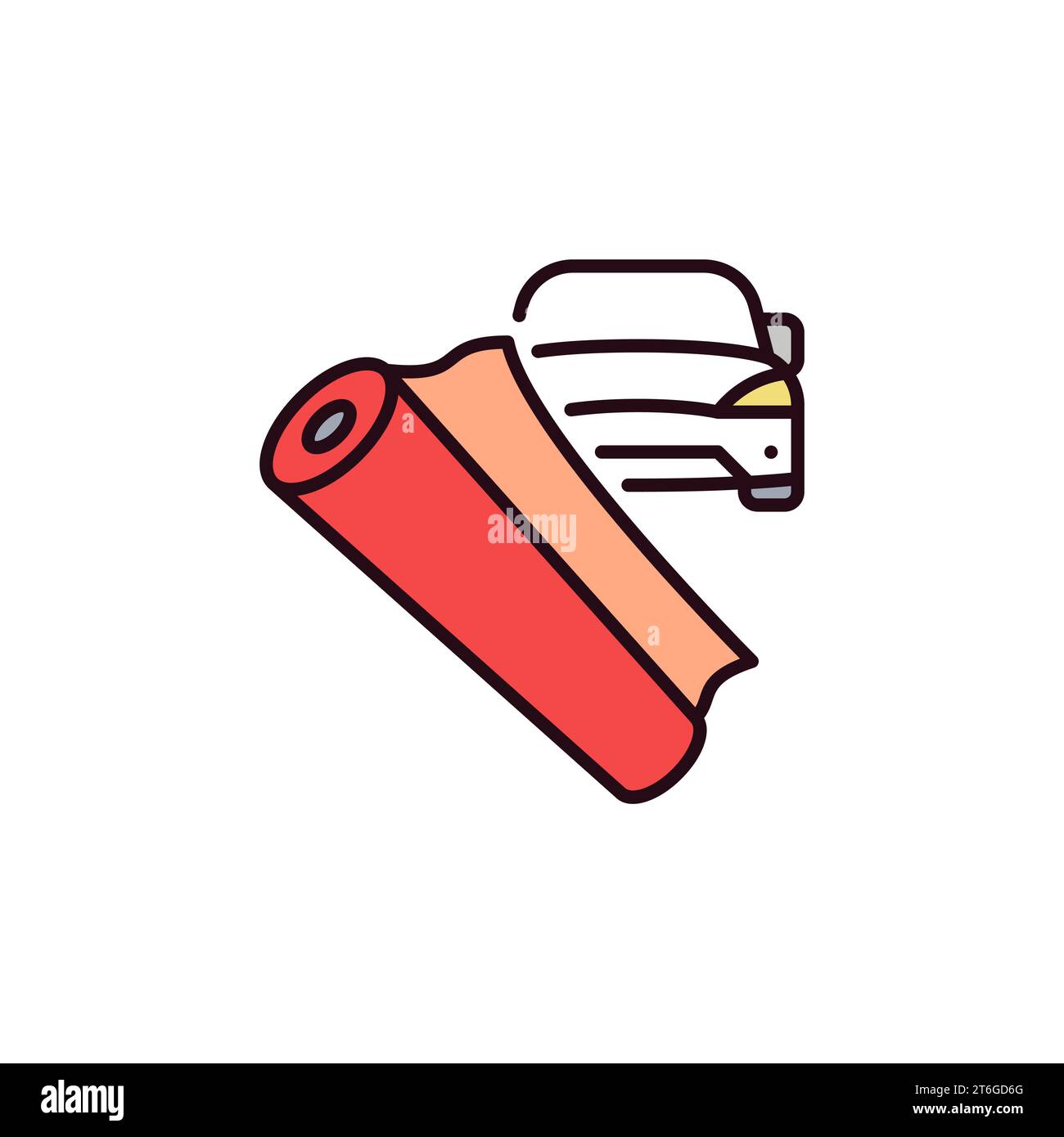 Vehicle Wrapping vector Vinyl Film with Car concept colored icon or ...