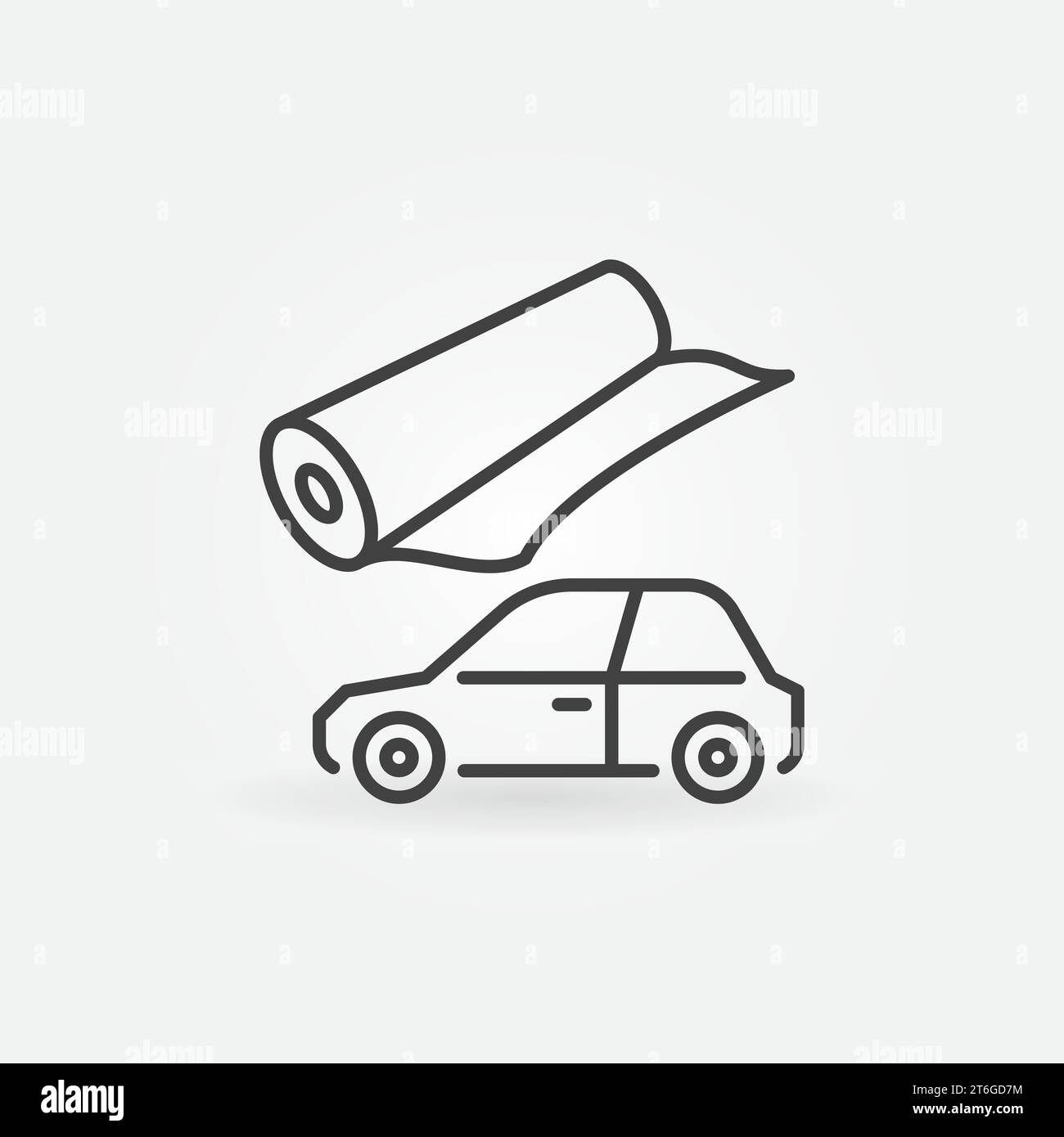 Vehicle Wrap vector Vinyl Film with Car concept outline icon or symbol ...