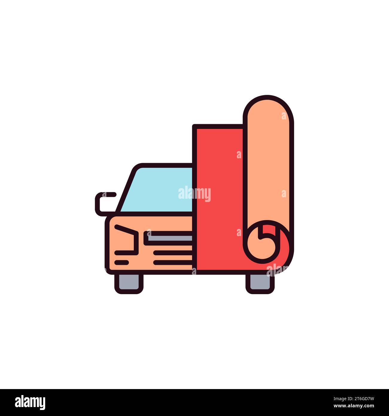 Vehicle Vinyl Wrap vector Autobody Detailing concept colored icon or ...