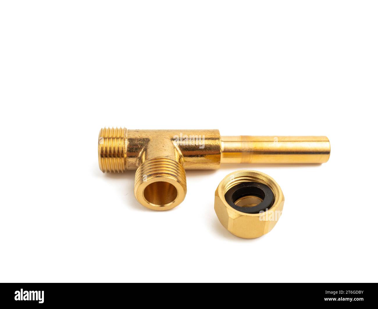 Metal adapter for water hose isolated on white background. Adapter for ...