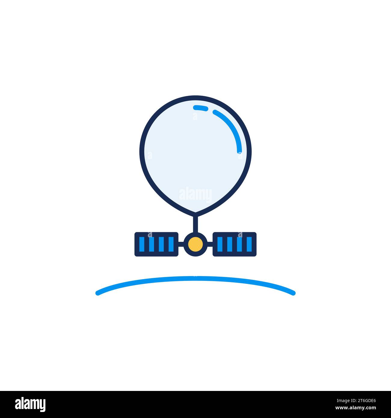 Radiosonde vector Solar Powered Weather Balloon concept colored icon or ...